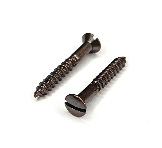HOLZSCHRAUBEN MIT SCHLITZ und Linsensenkkopf, DIN 95, brüniert, Antik ...
