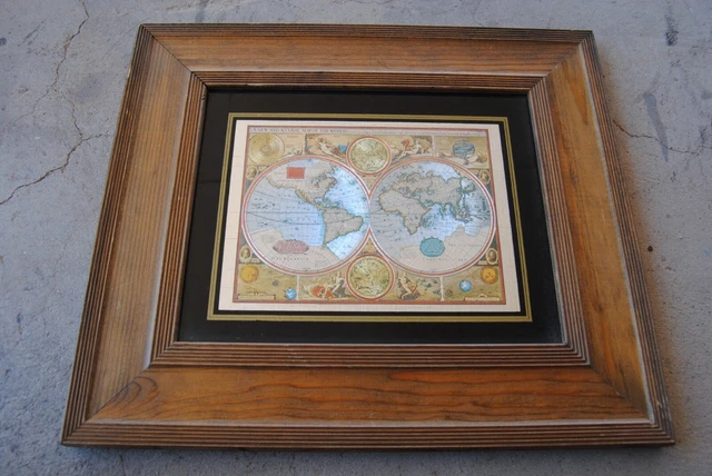 MAP OF THE world in picture frame art ryan creations aneheim ca £19.63 ...