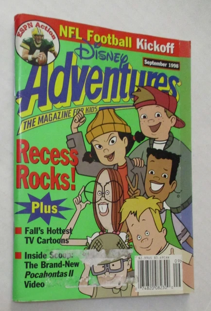 DISNEY ADVENTURES MAGAZINE September 1998 Recess NFL Comic Collectible ...