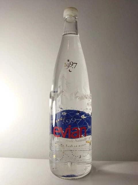 BOUTEILLE EVIAN COLLECTOR 1997 1L pleine et scellée Bottle Evian 1997 ...