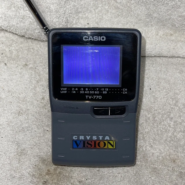 VINTAGE CASIO PORTABLE Color TV Battery Operated Handheld TV-770 Tested ...