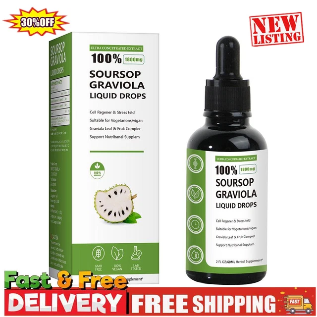 100% PURE ORGANIC Soursop Extract, Tindedly Soursop Graviola Liquid Drops new EUR 6,47 - PicClick DE