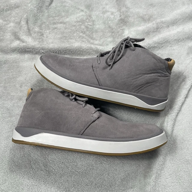 OLUKAI PAPAKU 'ILI Leather Chukka Boots Mens 10.5 Gray Leather 10520 ...