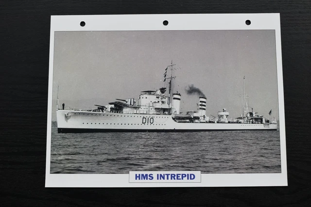 NAVAL DESTROYERS HMS Intrepid 1936 Destroyer Photo Print Maxi Card £4. ...