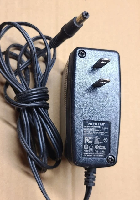 NETGEAR 12 VOLT 2.5A 332-10758-01 ITE Black AC Wall Charger Power ...