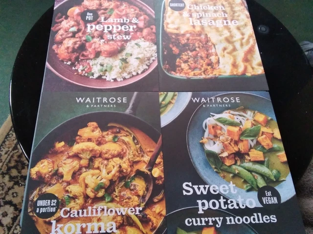 4 WAITROSE FOOD Recipe Cards £4.79 - PicClick UK