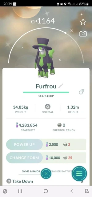 POKÉMON GO Shiny Furfrou Dandy Trim - T r a d e Go EUR 3,66 - PicClick FR