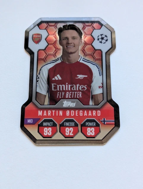 MATCH ATTAX 2024 2025 24/25 Chrome Shield Martin Odegaard Arsenal Trading Card £1.75 - PicClick UK