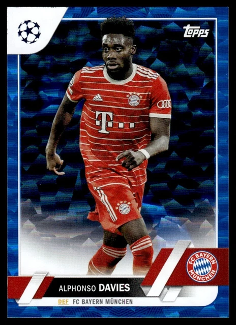 ALPHONSO DAVIES 2022 Topps UEFA Club Competitions Icy Blue Foil #162 ...