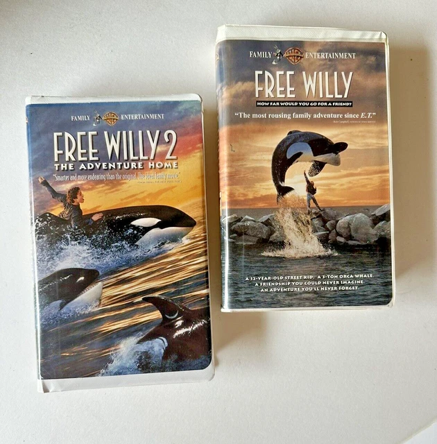 FREE WILLY VHS Movies Parts 1 & 2 The Adventure Home Gently Pre-Owned ...