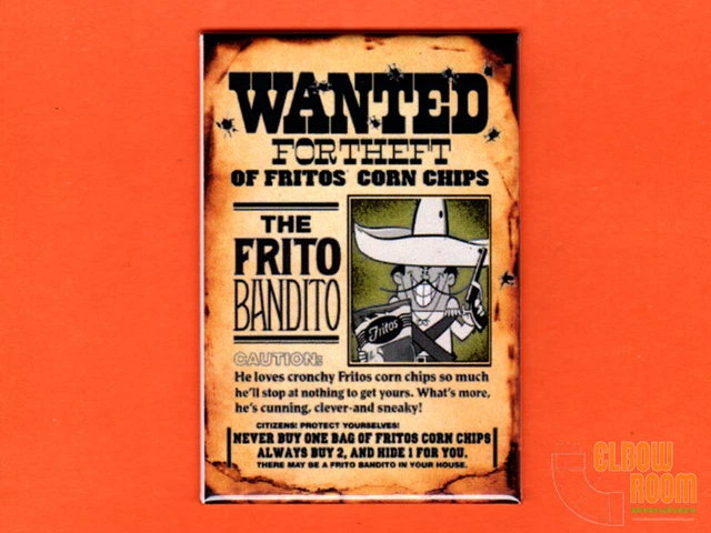 FRITO BANDITO 1970S wanted poster art 2x3" fridge/locker magnet EUR 3 ...