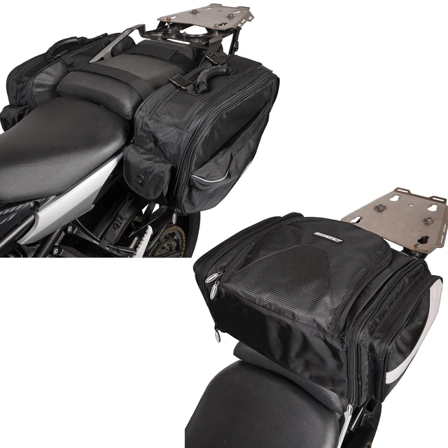 BIKETEK URBANO MOTORBIKE Tail Pack And 24L-38L Panniers Combo - Black £ ...
