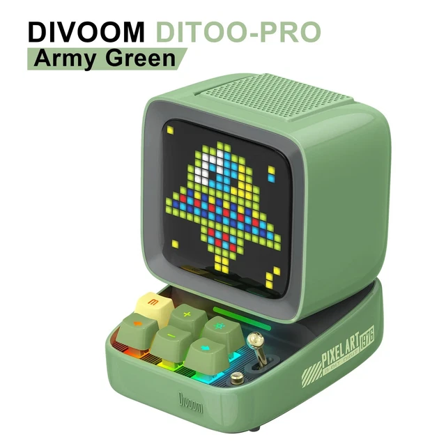 DIVOOM DITOO RETRO Pixel Art Game Bluetooth Speaker with 16X16 LED App ...