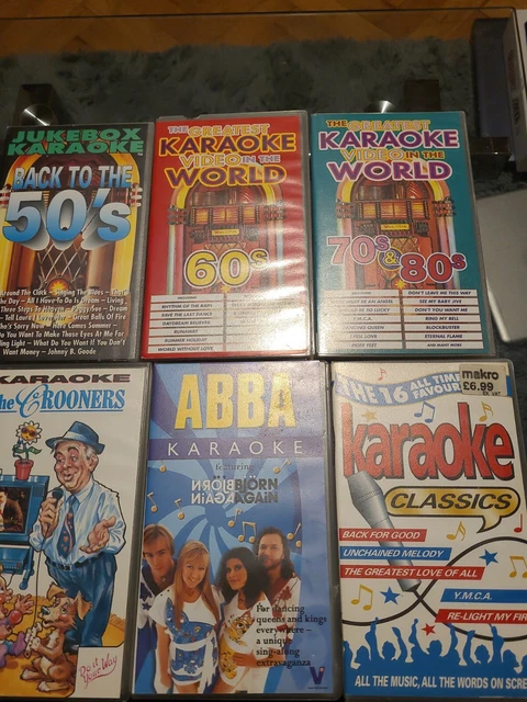 KARAOKE CLASSICS VHS 50's 60's 70's 80's abba 6 videos jukebox classics ...