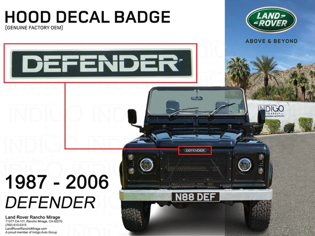 LAND ROVER DEFENDER 90 110 130 Genuine Hood Decal Badge BTR1045 New $53 ...