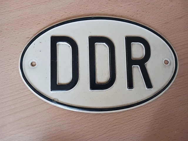 DDR KFZ LÄNDERKENNZEICHEN geprägt Größe L (24 cm) Aluminium Oval ...