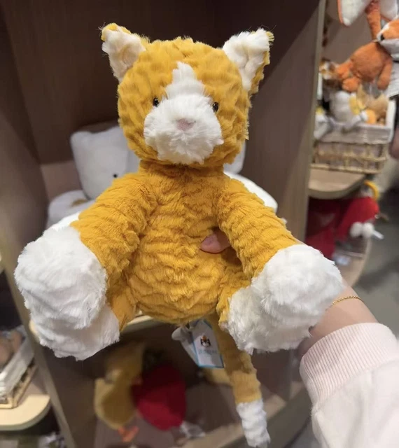 JELLYCAT FUDDLEWUDDLE - Yellow Cat Fur Toy - Brand New - Comes with ...