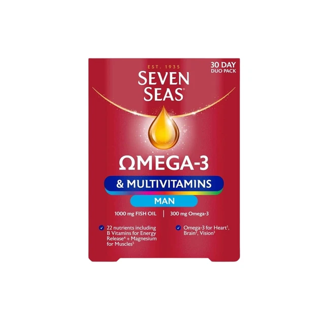 SEVEN SEAS OMEGA 3 & Multivitamins Man 50+, 30 Day Duo Pack £11.99 ...