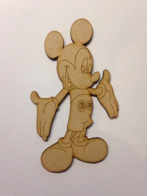 WOODEN MICKEY MOUSE 3mm thick Mdf Laser Cut craft Blank Shape £3.20 ...