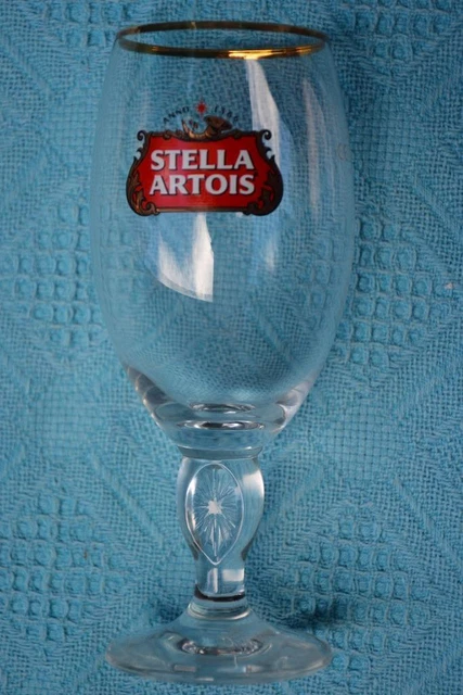 STELLA ARTOIS PREMIUM BEER GLASS. Red/White/Gold Logo Print - Tulip ...