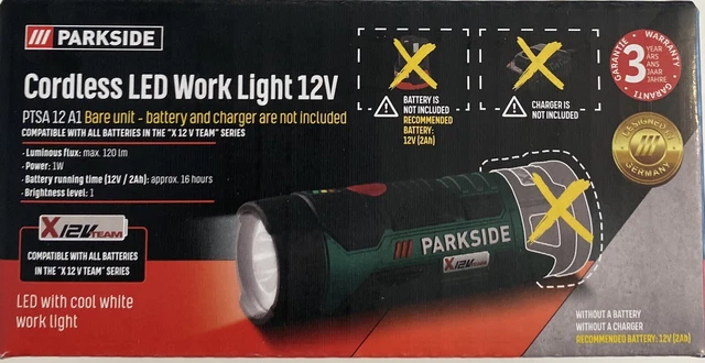 PARKSIDE CORDLESS LED Work Light 12V/PTS 12 A1 £10.99 - PicClick UK