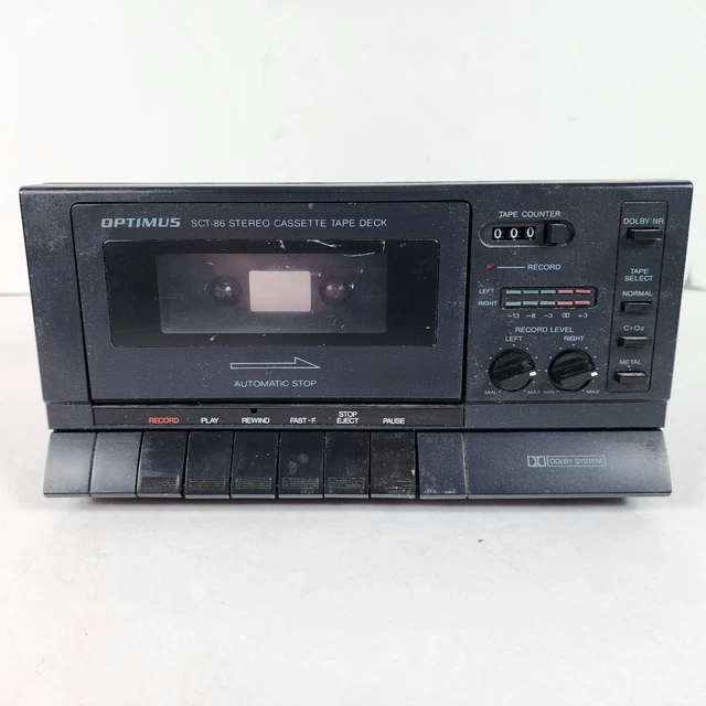 VINTAGE OPTIMUS SCT-86 Stereo Cassette Tape Deck Player Dolby Radio Shack £61.76 - PicClick UK