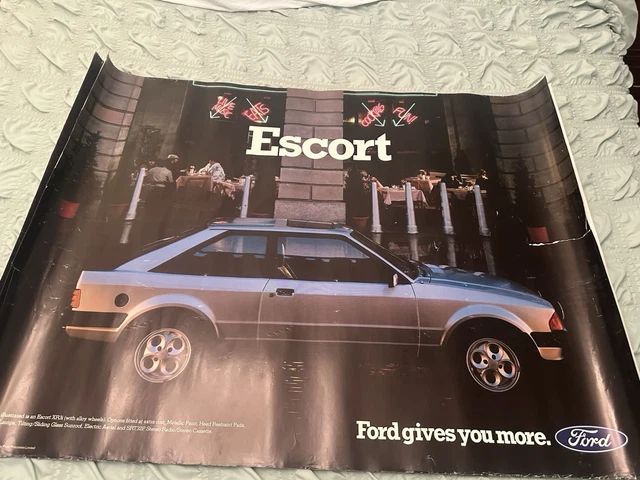FORD ESCORT XR3I GENUINE FORD DEALERSHIP SHOWROOM POSTER ORIGINAL 1984 ...