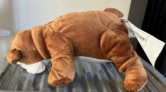 IKEA KLAPPAR BULLDOG Dog Puppy Brown White Soft Plush Stuffed Toy Gosig ...