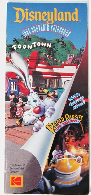 VINTAGE 1994 DISNEYLAND Souvenir Guide Guest Map Brochure Roger Rabbit ...