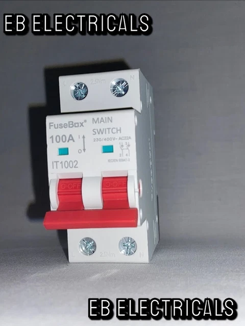 FUSEBOX 100A DOUBLE Pole IT1002 Main Switch £5.00 - PicClick UK