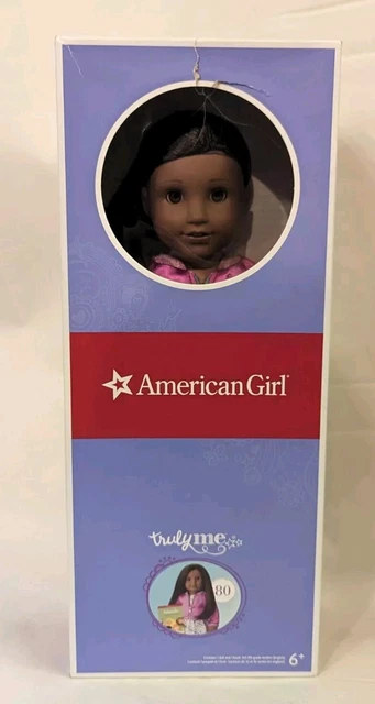 AMERICAN GIRL TRULY Me 80 Dark Skin Black Straight Hair Brown Eyes ...