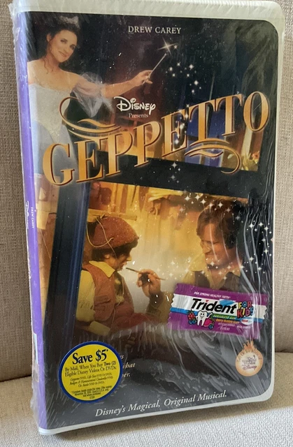 DISNEY GEPPETTO VHS Movie Factory Sealed Clam Shell Pinocchio Y2K 90 ...