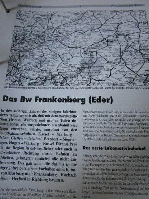 DOKUMENTATION MIT GLEISPLAN 7 Bahnbetriebswerk Frankenberg Eder 16S EUR ...