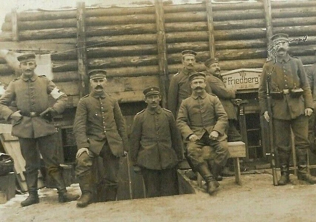 WW1 PHOTO POSTCARD German Soldiers 17th Landwehr Div Trench Metz France ...