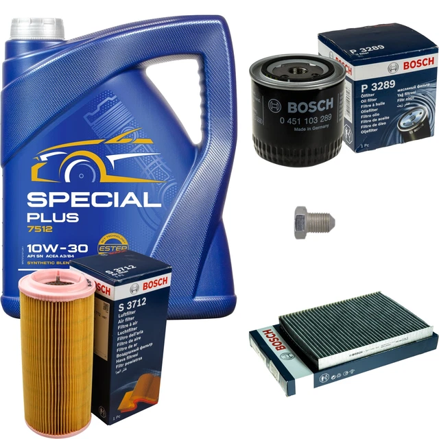 BOSCH INSPECTION SET 5L mannol Special Plus 10W-30 pour VW Siège Lupo 1 ...