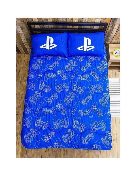 PLAYSTATION COVERLESS DOUBLE Bed Duvet Set 10.5 TOG Gaming Controller ...
