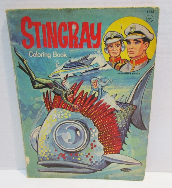 WHITMAN STINGRAY 1967 Coloring Book Vintage Gerry Anderson Sci-Fi Tv ...