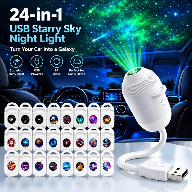 HD SMART DYNAMIC 5D Holographic Night Light Projector, Plug and Play ...