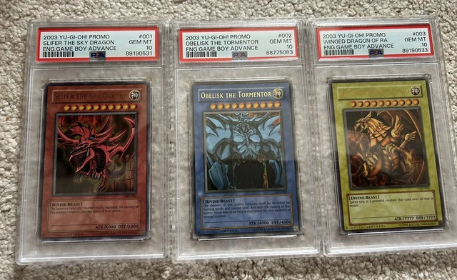 YUGIOH PSA 10 GBI Ultra Egyptian God Set Slifer Obelisk Ra GBI 2 Consecutive BGS EUR 1.183,34 ...