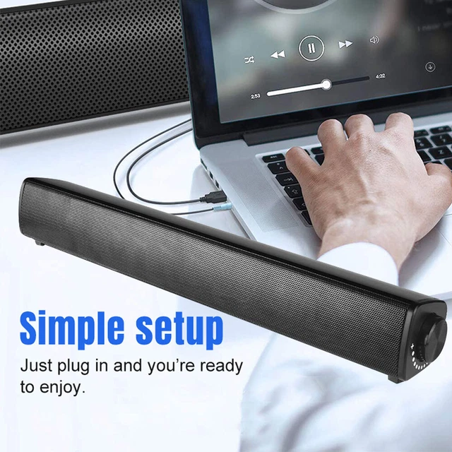 LED WIRED SOUND Bar Stereo Speakers Computer Tablets PC Desktop ...