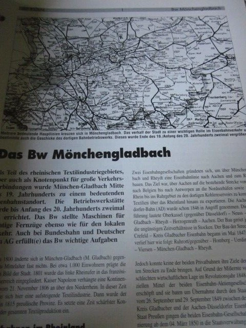 DOKUMENTATION MIT GLEISPLAN 6 Bahnbetriebswerk Mönchengladbach 62S EUR ...