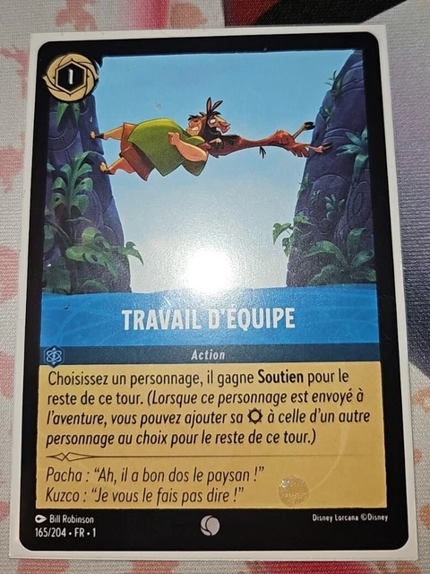 CARTE DISNEY LORCANA Travail D'équipe Non Brillantes 165/204 Chapitre 1 ...