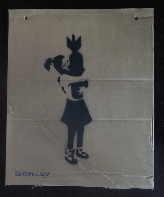 POCHOIR STREET ART Dismaland Banksy Bomb Girl 28x33cm EUR 89,00 ...