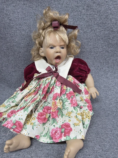 VINTAGE PANRE SPAIN Expression Face Doll With Eyelashes & Floral Dress ...