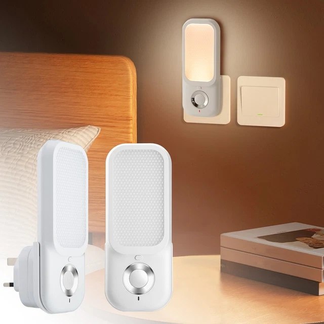 PLUG IN PIR Motion Sensor Hallway Stairs Socket LED Home Night Light ...