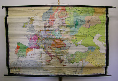 SCHOOL WALL MAP Wall Map Old School Map Gaebler Leipz Germany 17.jh ...