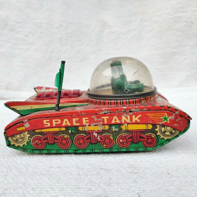 VINTAGE VTI ASTRONAUTS Sparkling Friction Space Tank space Tin Working ...