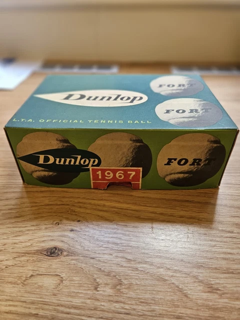 DUNLOP FORT LTA Tennis ball box with 6 Balls from Wimbledon 1967 £26.71 ...