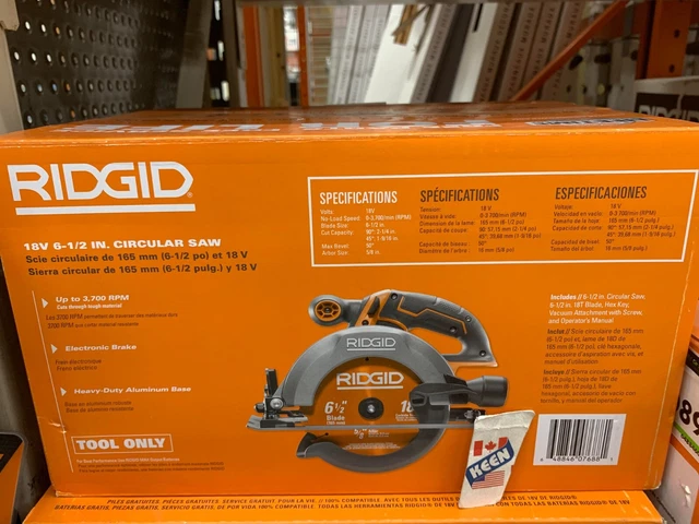 RIDGID CANADA 18V Cordless Lithium-Ion 6-1/2-inch Circular Saw (Tool ...