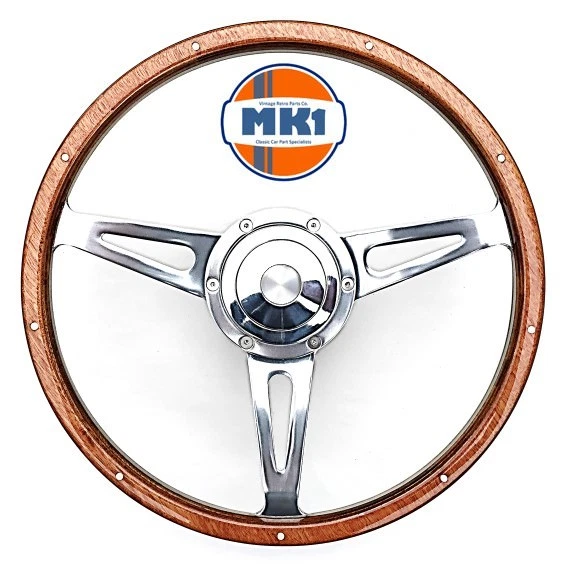 CLASSIC AUSTIN MINI GT Classic 13" Polished Woodrim Steering Wheel Boss ...